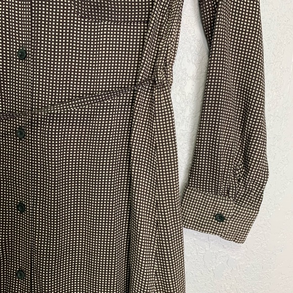 TYLHO | Dresses | Tylho Mixed Print Brown Checkered Shirt Dress | Poshmark